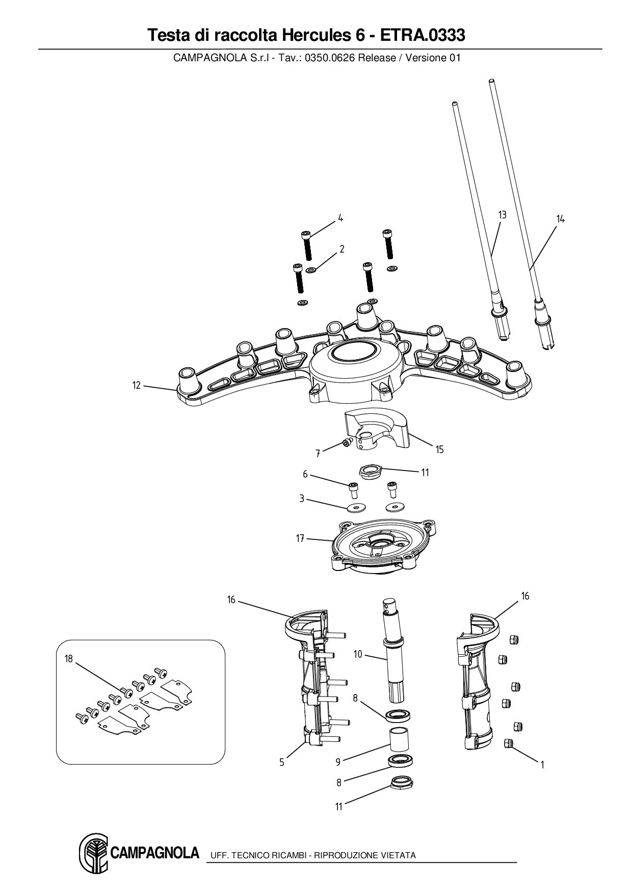 Exploded parts - Campagnola